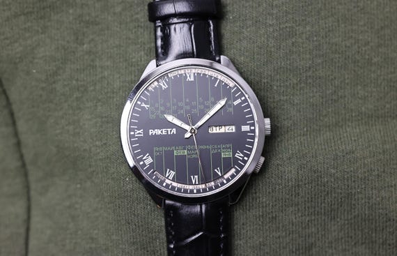 Black watch Raketa Multi Year Calendar, Raketa Colleg… - Gem