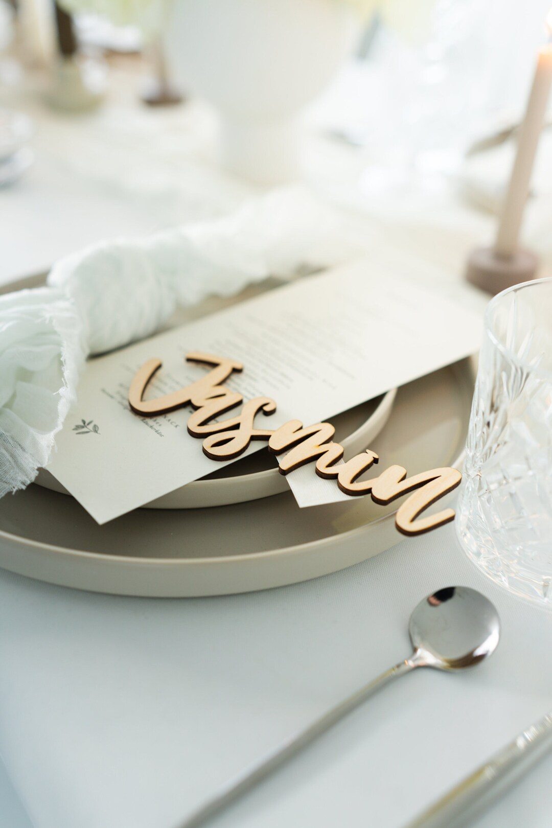 Table Name Plate, Guest Gifts, Place Card, Wooden Lettering With Guest ...