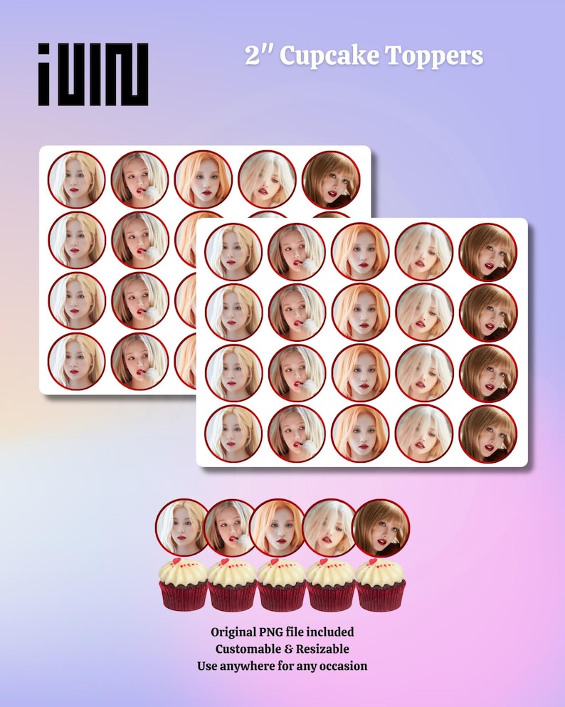 Customized GI-DLE Birthday Cake Topper, Cupcake Printable Gidle Kpop ...