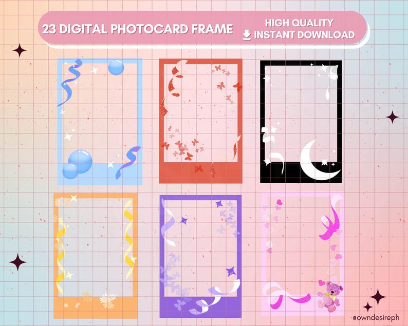 Kpop Photocard Frame: Pastel Deco PNG Template (digital Download) - Etsy