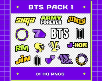 BTS Stickers Pack | Kpop Army, Logo Decals (digital Download) - Etsy