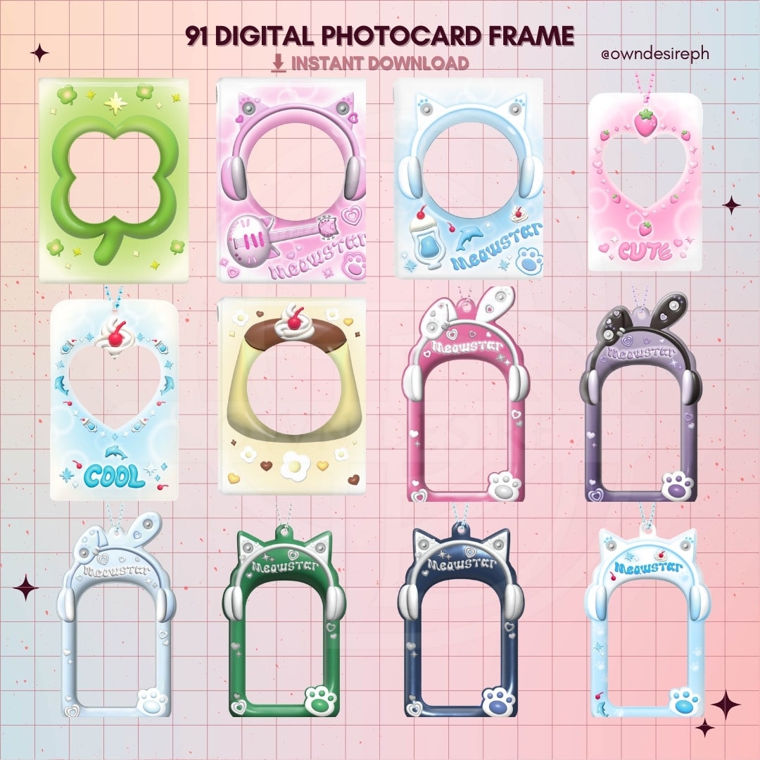 Customize Digital Photocard Frame PNG Template Kpop Stickers Polco ...