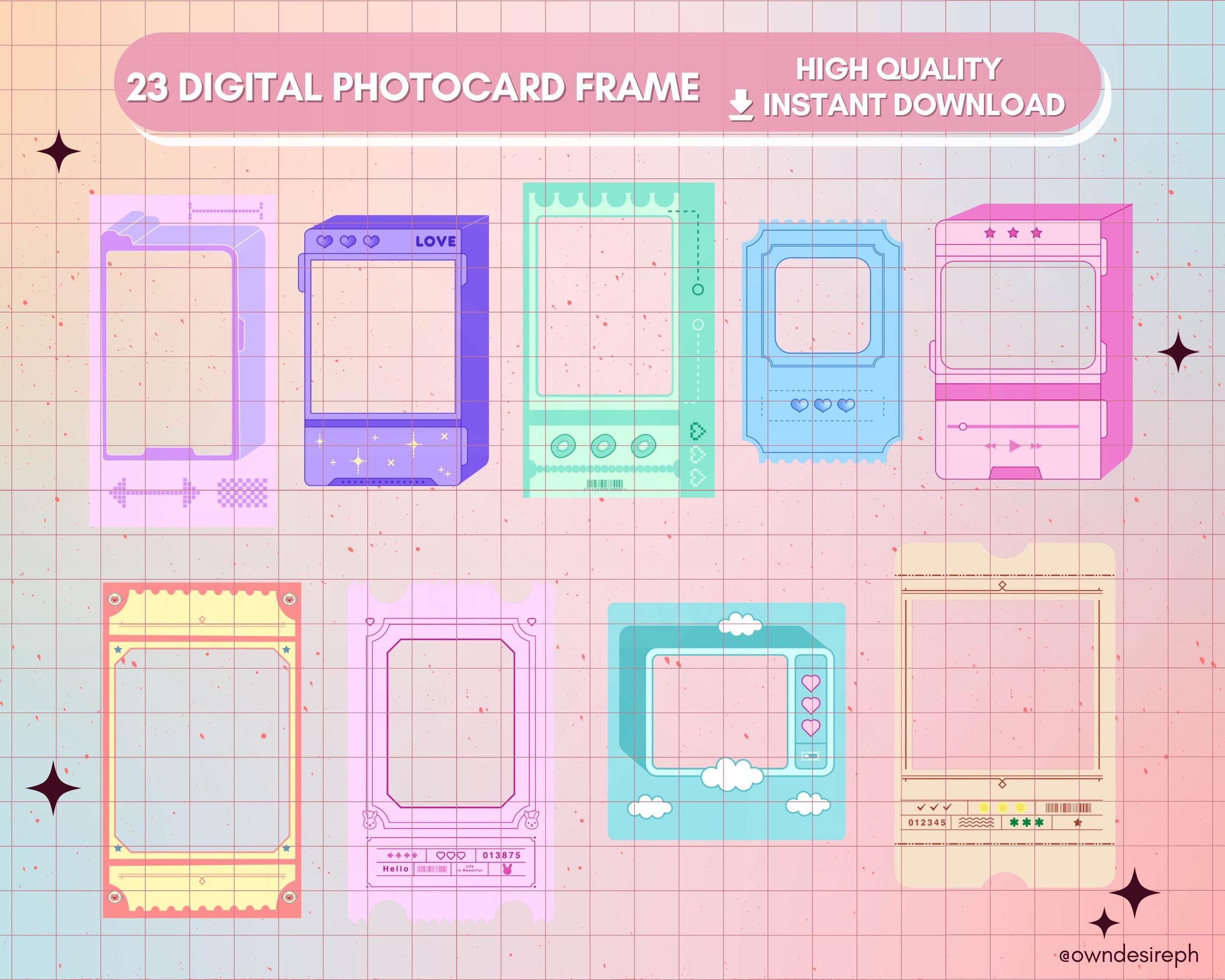 Printable Digital Photocard Frame Toploader Deco PNG Template Kpop ...