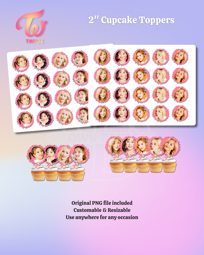 Personalized TWICE Birthday Cake Topper & Cupcake Toppers (digital ...