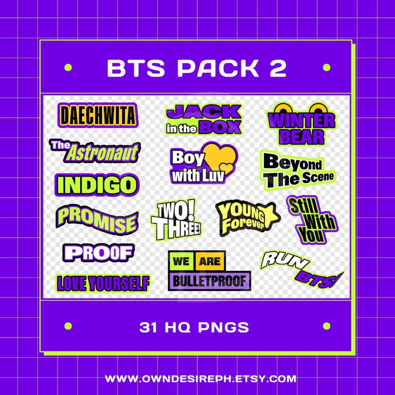 BTS Stickers Pack | Kpop Army, Logo Decals (digital Download) - Etsy