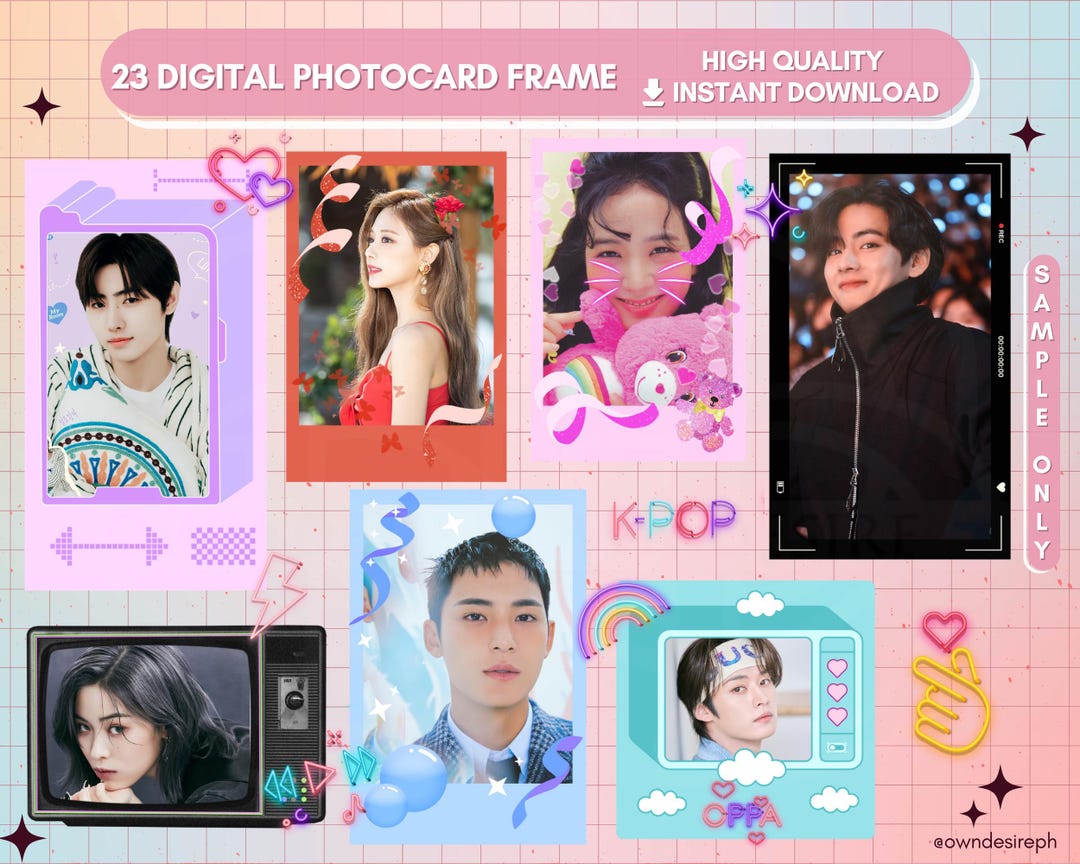 Kpop Photocard Frame: Pastel Deco PNG Template (digital Download) - Etsy