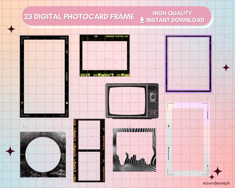 Printable Digital Photocard Frame Toploader Deco PNG Template Kpop ...