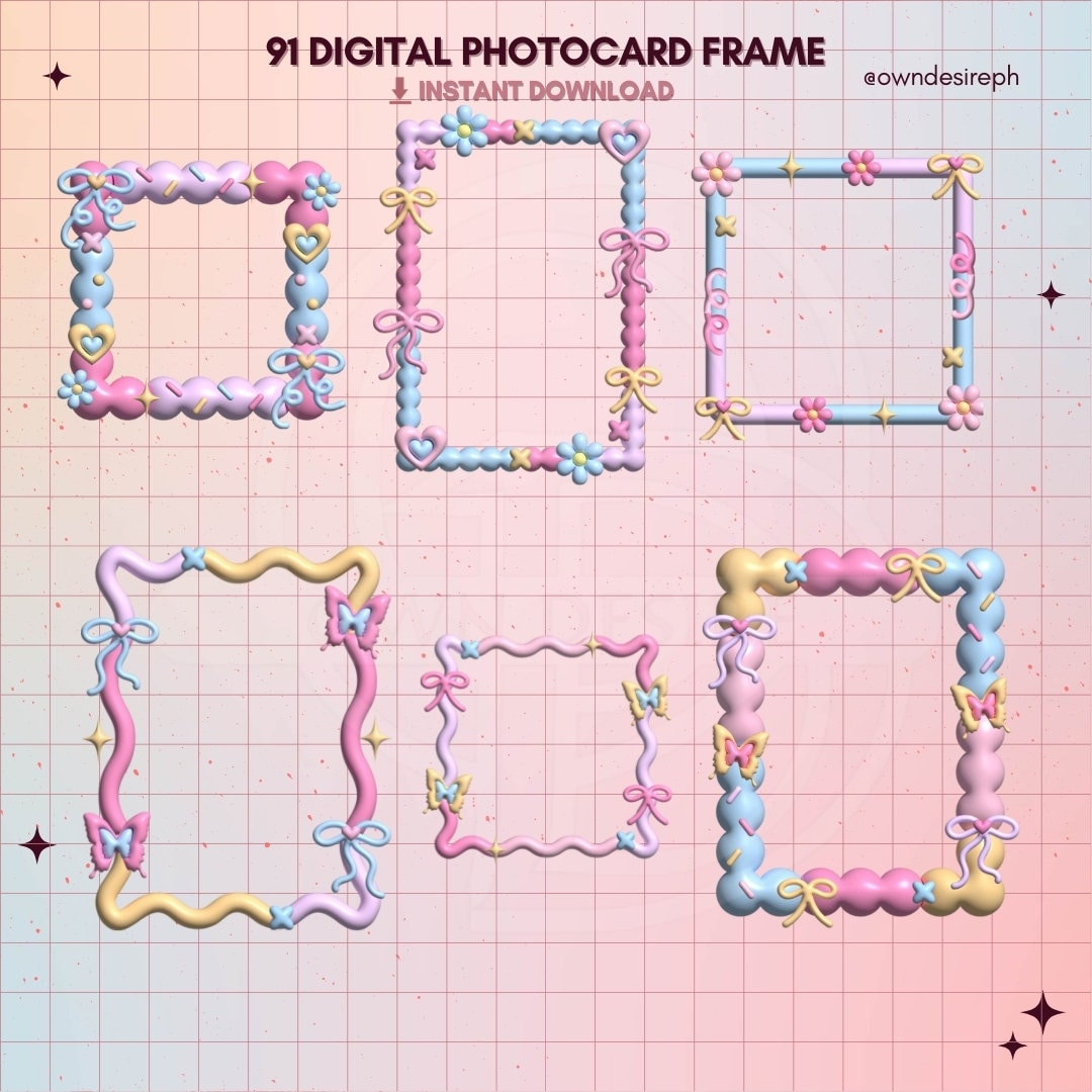 Customize Digital Photocard Frame PNG Template Kpop Stickers Polco ...