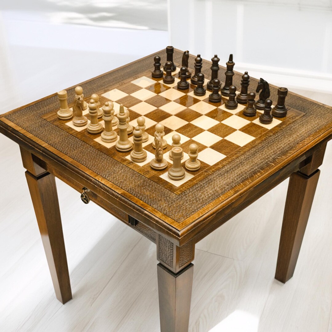 Classic Chess Table / Handmade Chess Figures - Etsy