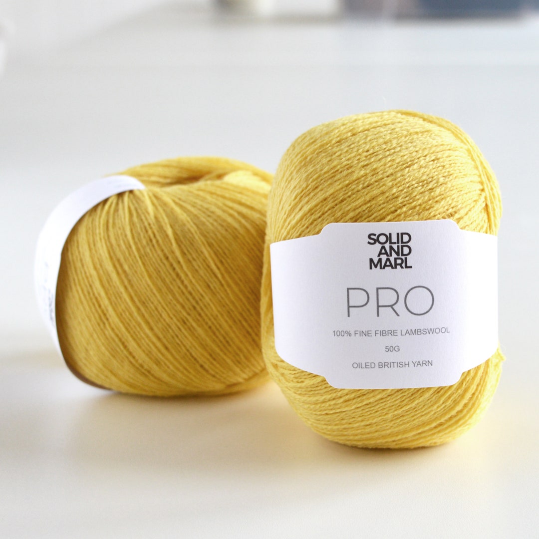 Soft Yellow Pure Wool Yarn 50g, Pure British Lambswool, Knitting Yarn ...