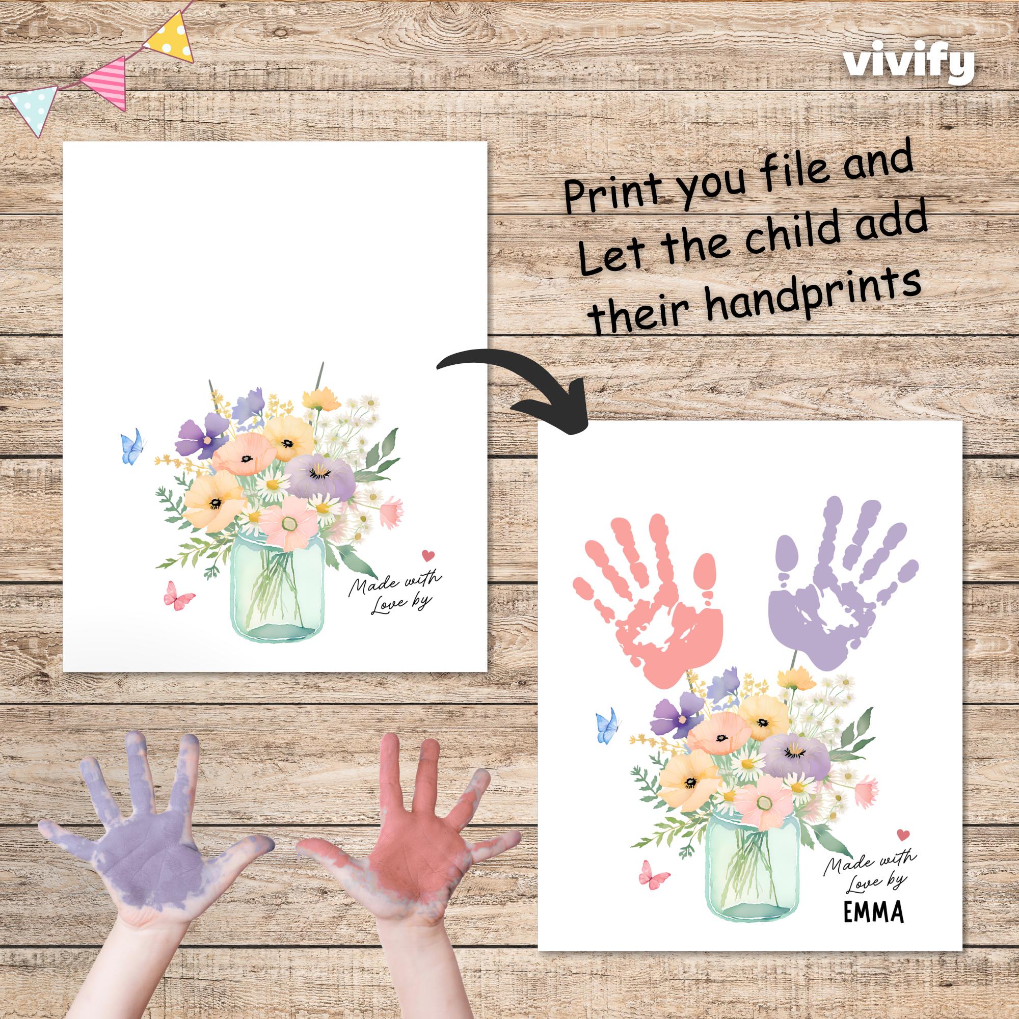 Printable Mothers Day Handprint Craft, Flower Handprint Craft Art, Mom ...