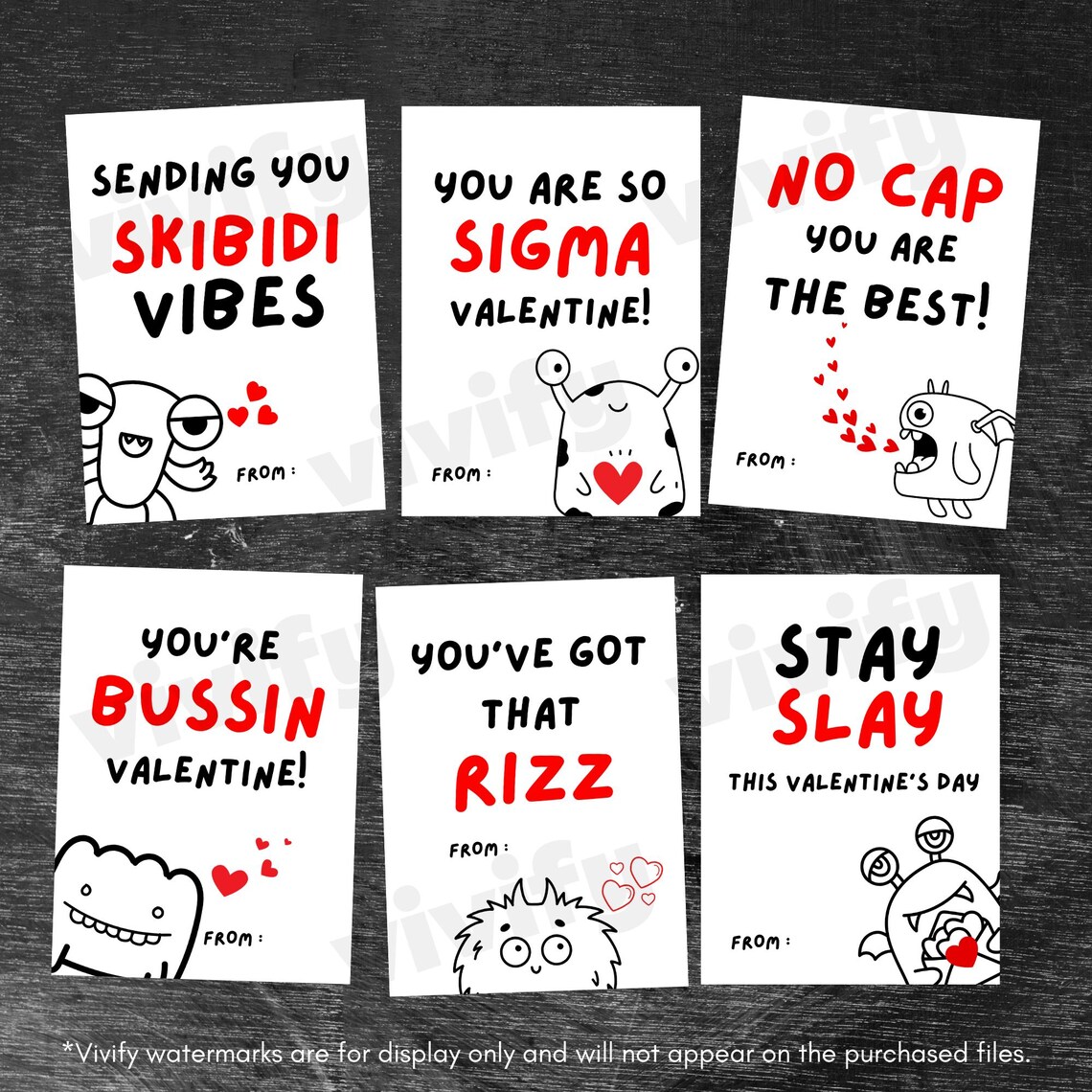 Slang Kids Valentine's Day Cards, Funny Printable Classroom Valentine ...