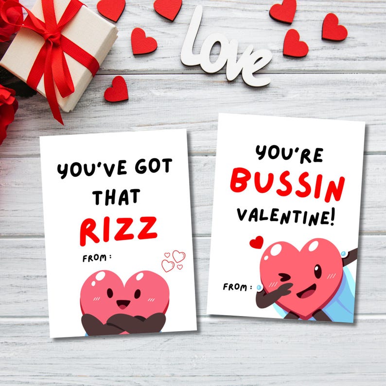 Slang Kids Valentine's Day Cards, Funny Printable Classroom Valentine ...