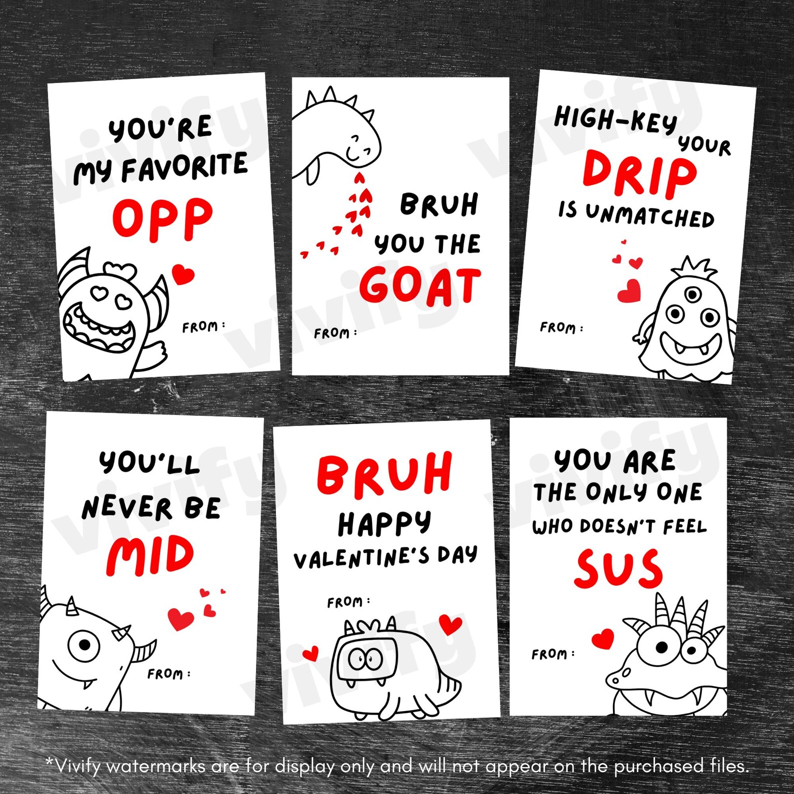 Slang Kids Valentine's Day Cards, Funny Printable Classroom Valentine ...