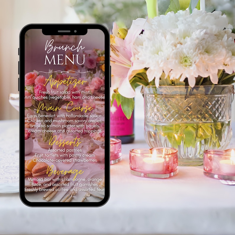 Animated Menu Template, Editable Digital Brunch Dinner, Editable, Eye ...