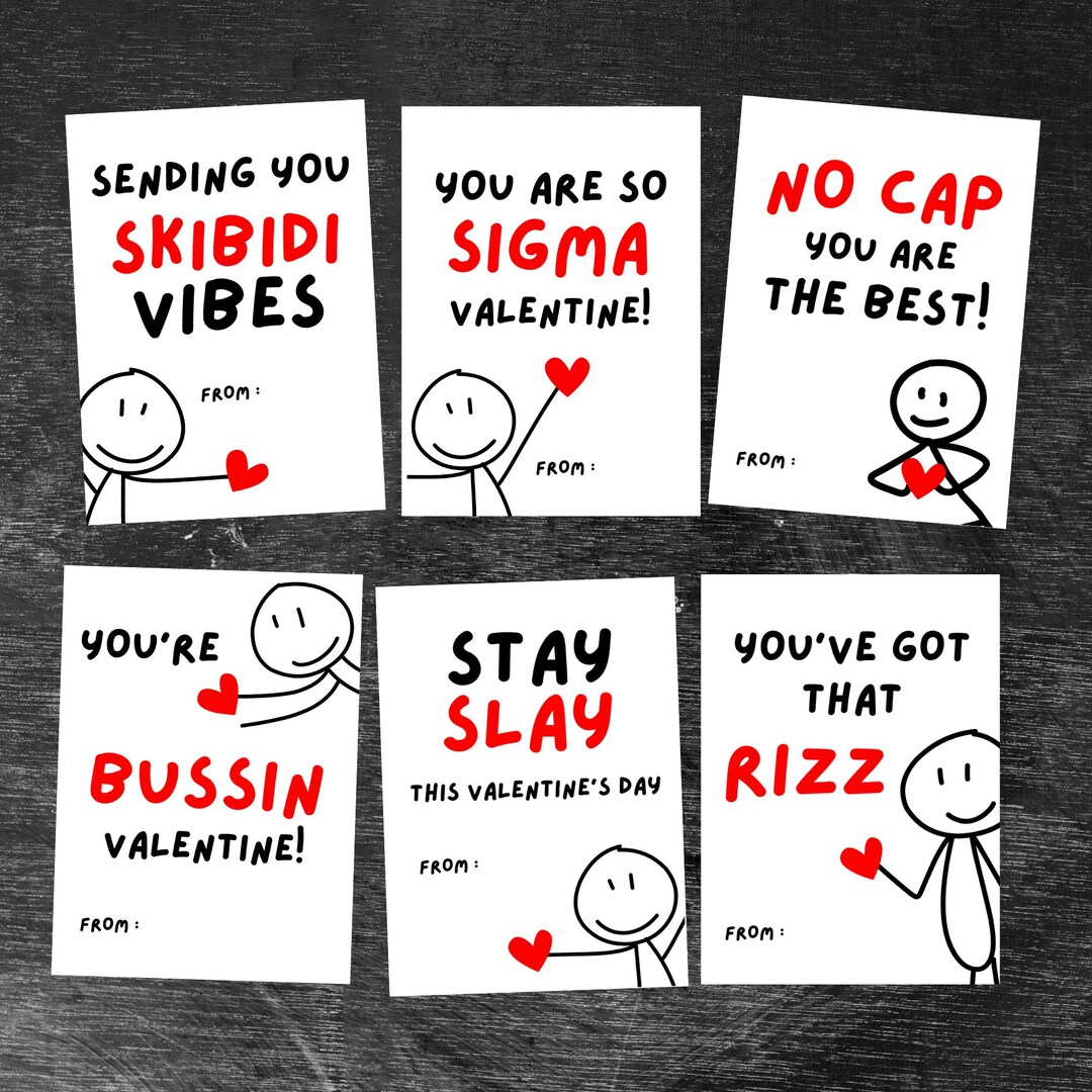 Slang Kids Valentine's Day Cards, Funny Valentine Card, Printable ...