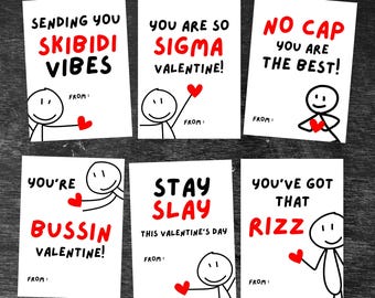 Slang Kids Valentine's Day Cards, Funny Printable Classroom Valentine ...