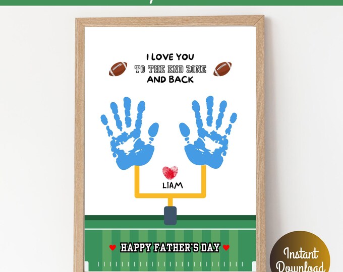 Printable Fathers Day Art, Papa Handprint Art, Fathers Day Handprint ...