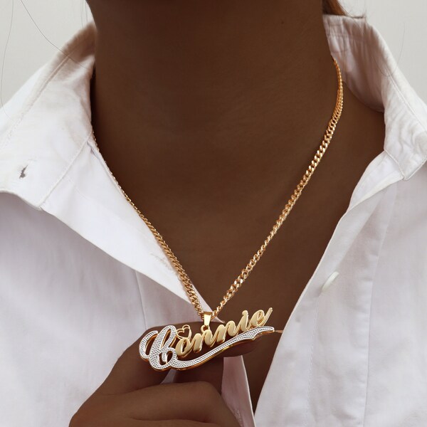 Nameplate Necklace - Etsy