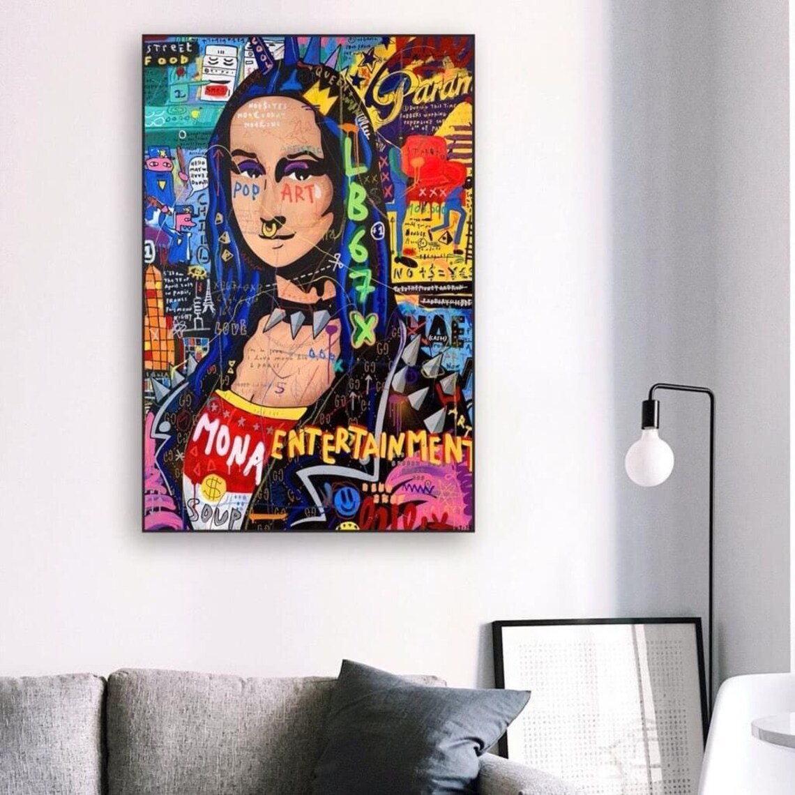 Mona Lisa Graffiti Canvas Print - Entertainment Art - Etsy