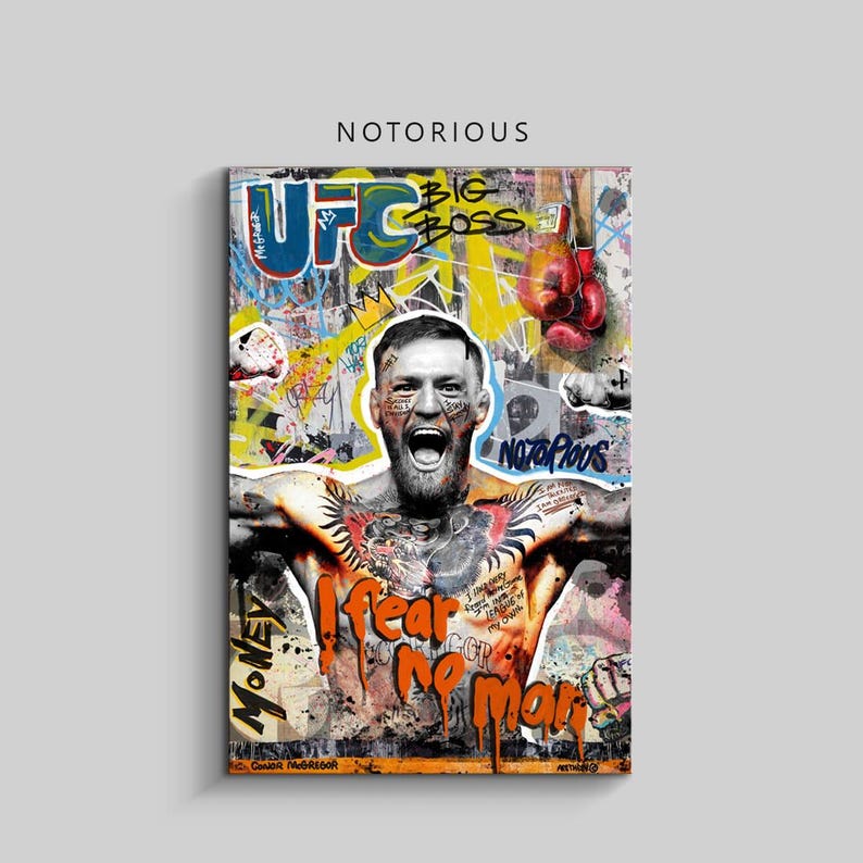 Conor Mcgregor Notorious Canvas Print - MMA Fighter Wall Art - Etsy