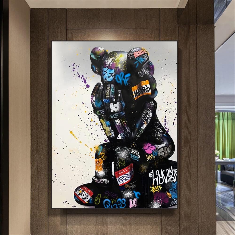 Kaws Black Graffiti Print - Limited Edition Canvas Art - Etsy