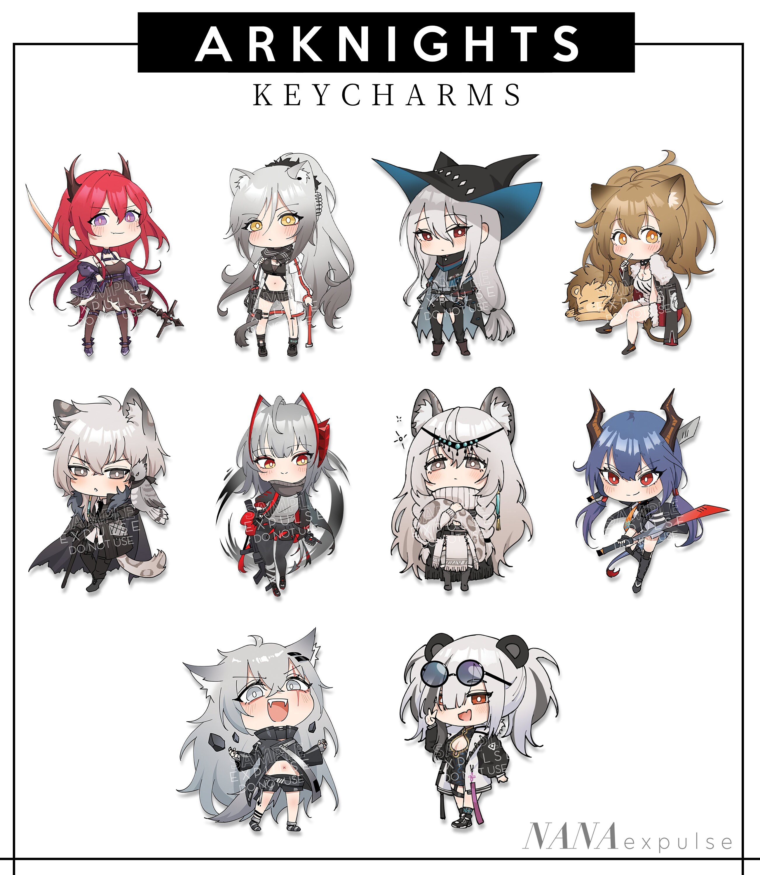 Arknights Keychains 10 Styles Holographic Keychain Surtr Schwarz Skadi ...