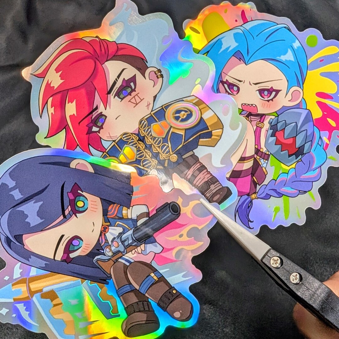Arcane Holographic Stickers - Jinx Caitlyn Vi - Etsy