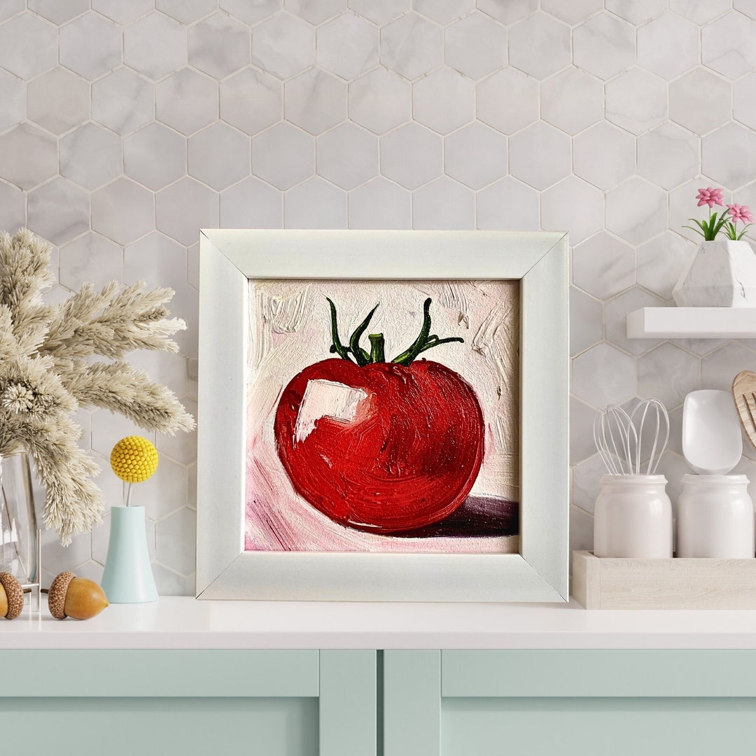 Tomato Oil Painting, Original Painting, Tomato Gift, Food Oil Painting ...