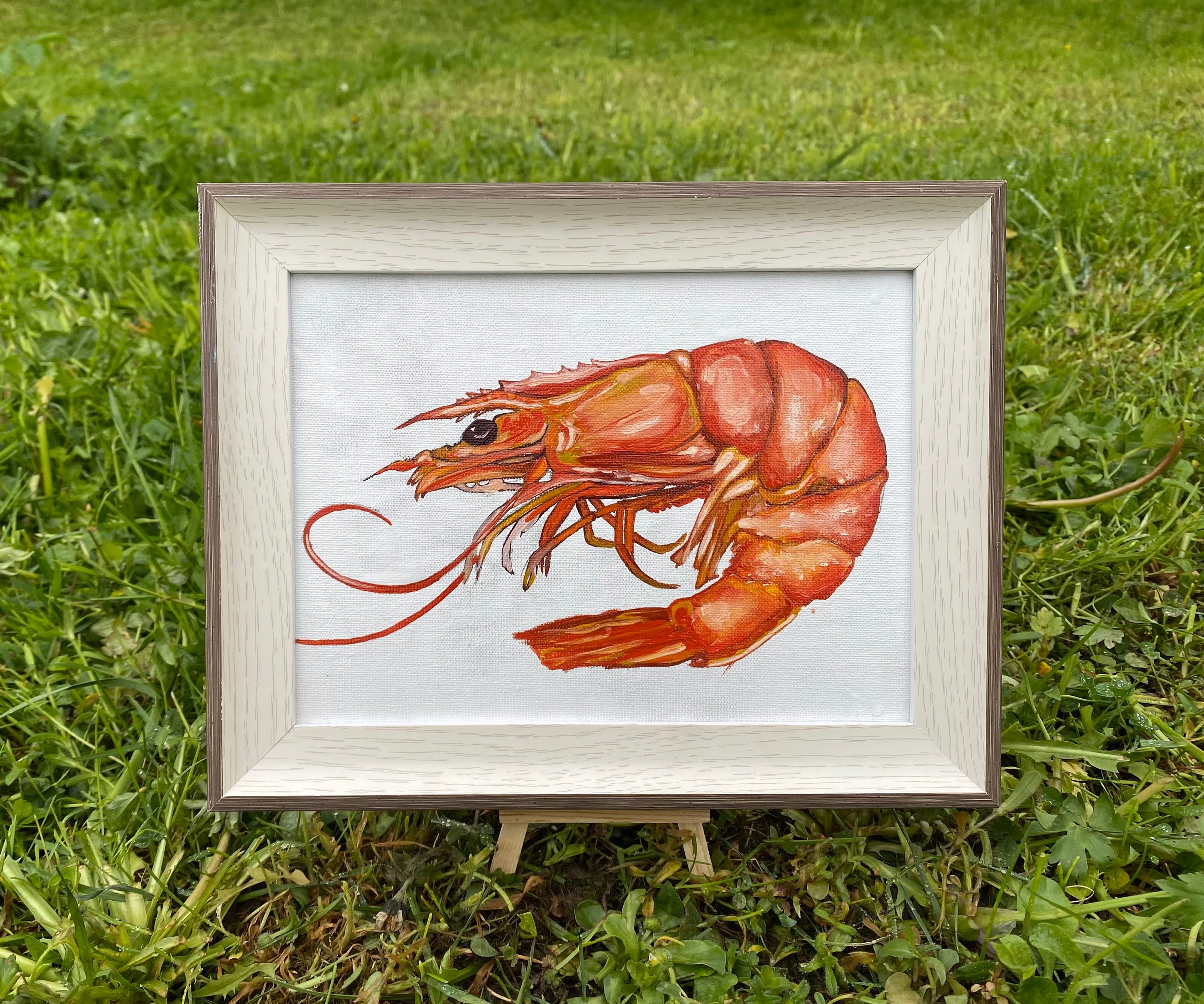 Shrimp Painting,seafood Decor,kitchen Wall Decor,langoustine Art,sea ...