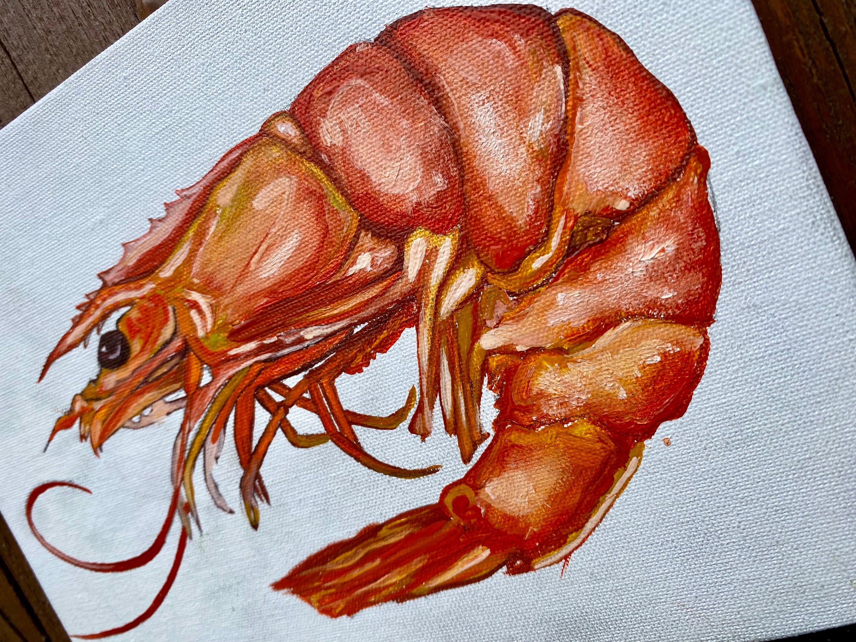 Shrimp Painting,seafood Decor,kitchen Wall Decor,langoustine Art,sea ...
