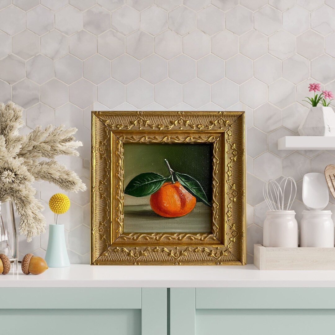 Tangerine Oil Painting: Original Citrus Still Life, Moody Decor - Etsy