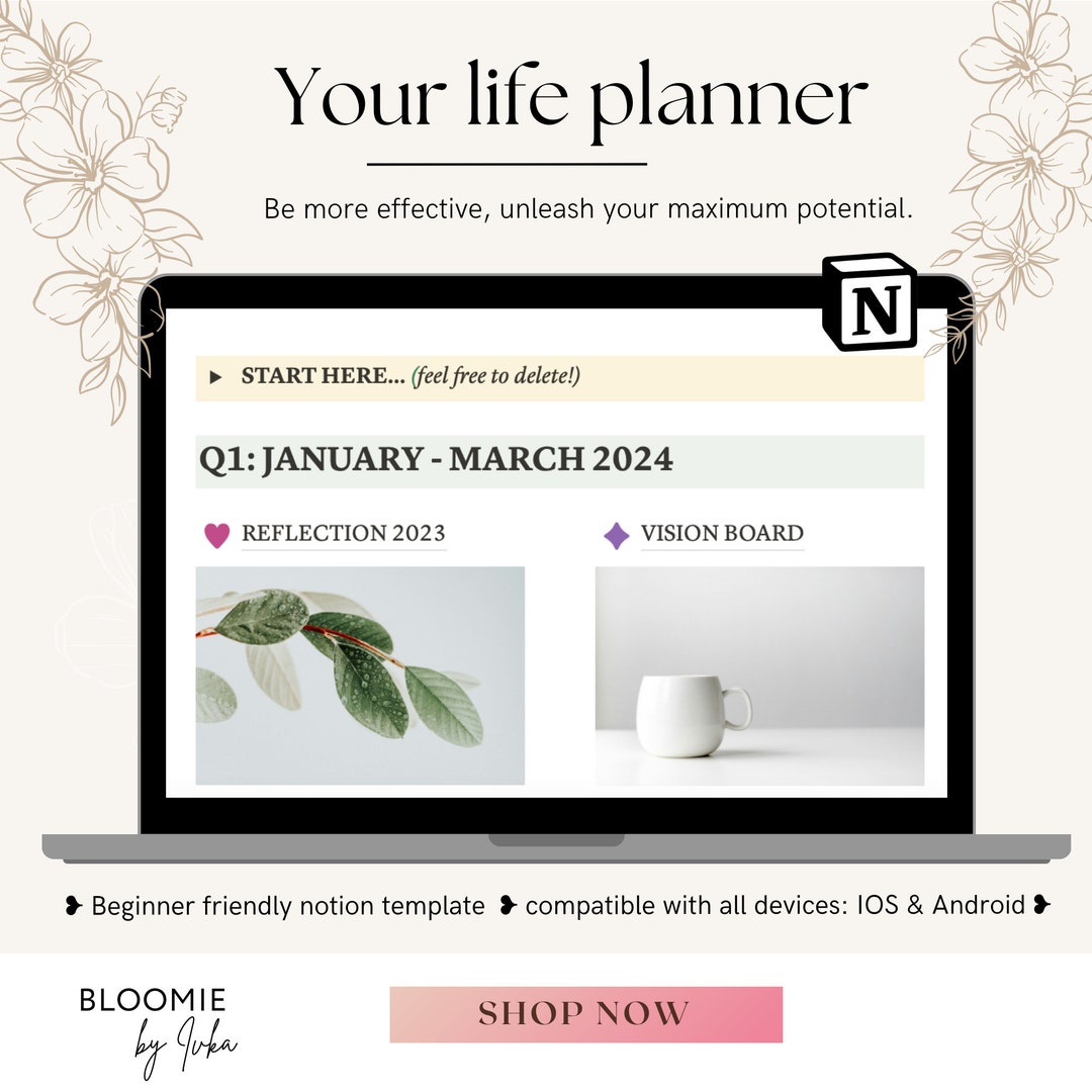 Notion Planner Notion Template Dashboard Vision Board Project ...