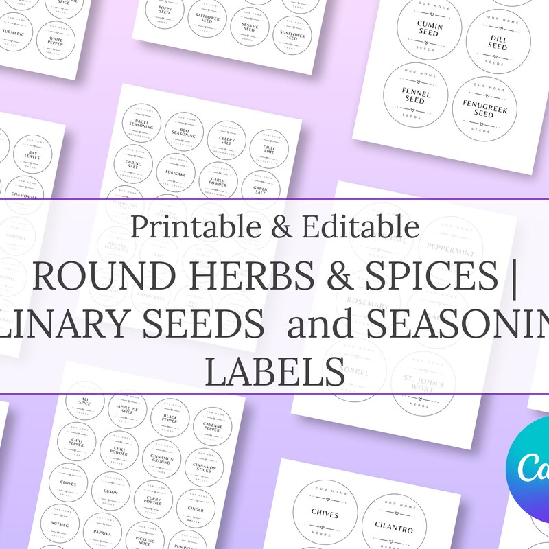 Round Spice Labels - Etsy