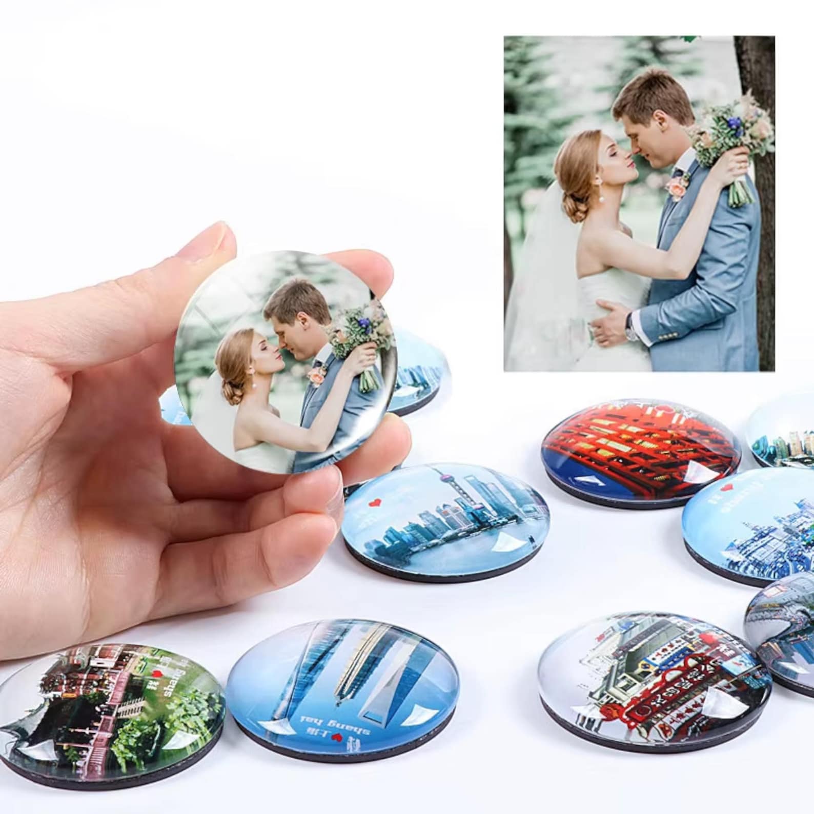 Custom Photo Fridge Magnet Personalized Glass Dome Home Decor Gift - Etsy
