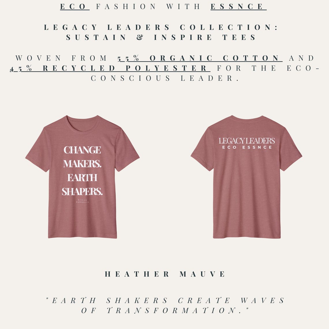 Change Makers Earth Shakers – Premium Eco-friendly Unisex Tee | Organic ...