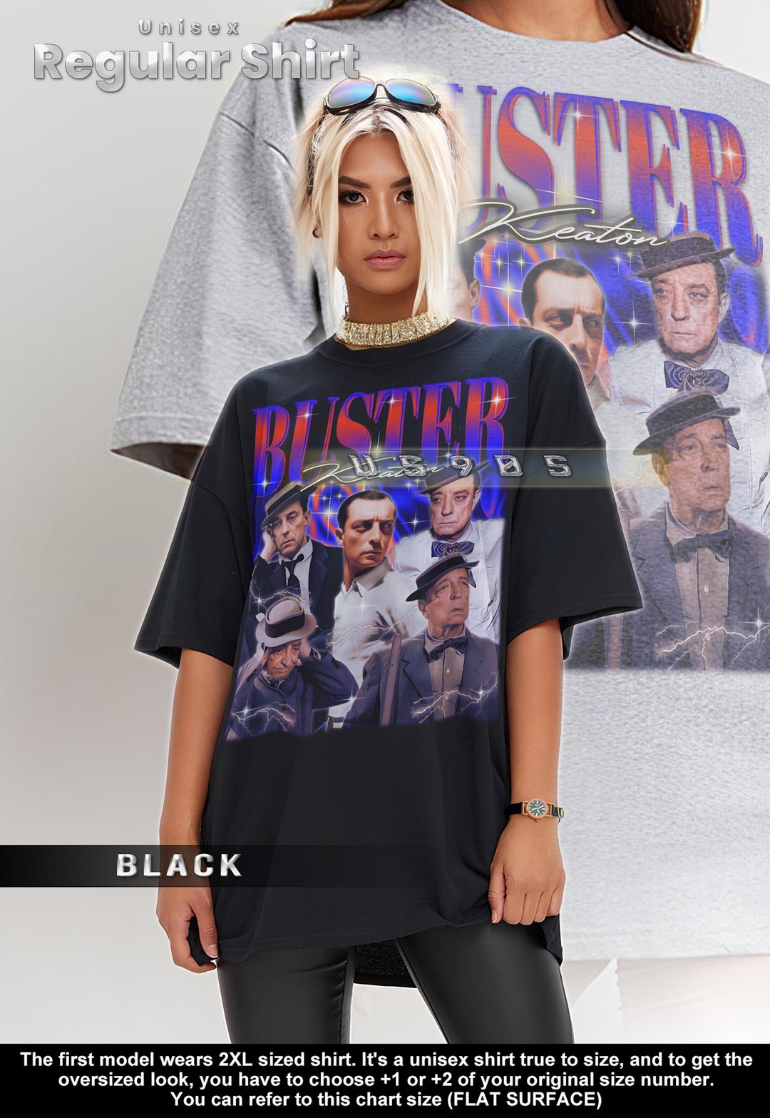 BUSTER KEATON Vintage Shirt, Buster Keaton Homage Tshirt, Buster Keaton ...