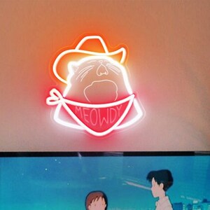 Cowboy Cat Neon Sign | Meowdy Neon Sign| Cat Lover Gift | Kid Room ...