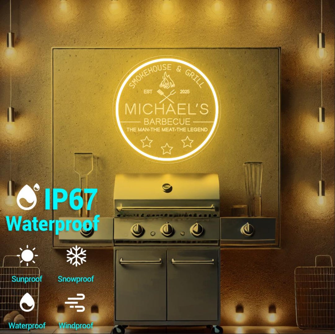 Personalized Barbecue Wall Sign, Custom Outdoor Grill Sign, Barbecue ...