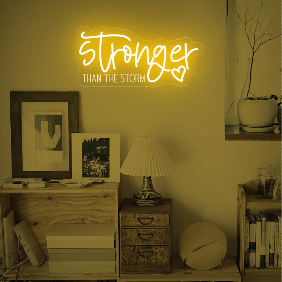 Stronger Than the Storm Neon Sign Bible Verse LED Decor Gift for ...