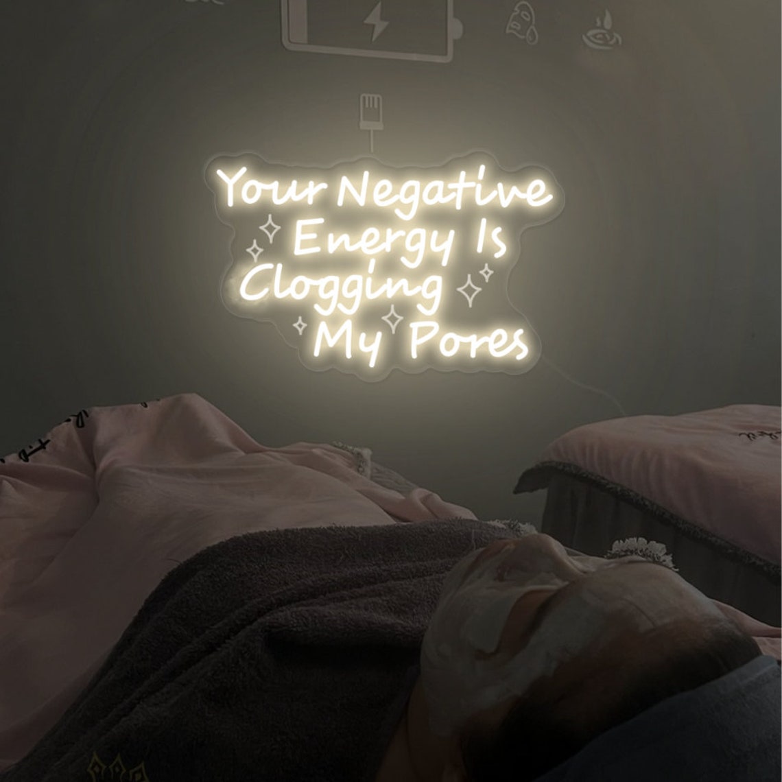 Clogging My Pores Neon Sign Neon Sign Esthetician Gift Skin Care Salon ...