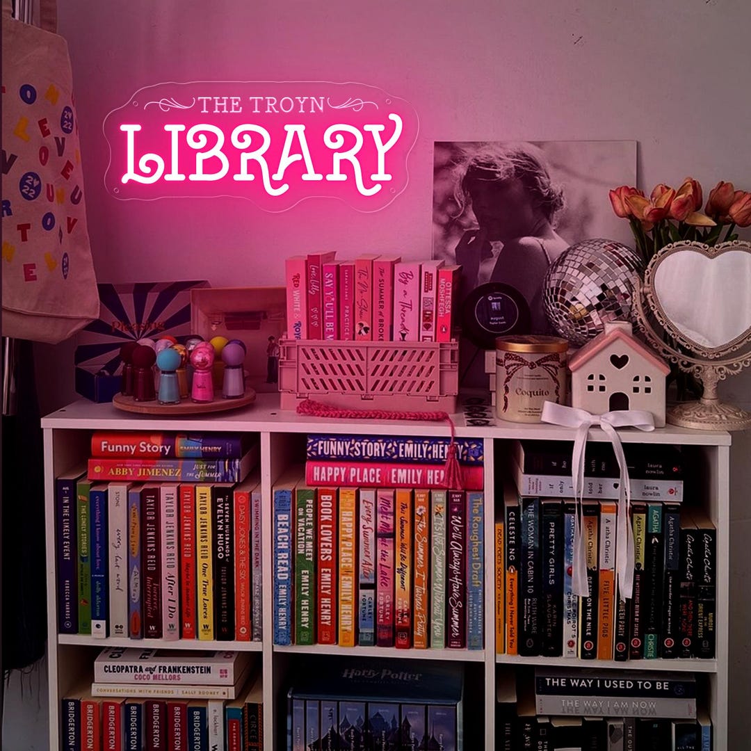 Custom Name Library Neon Sign: Book Lover Gift - Etsy