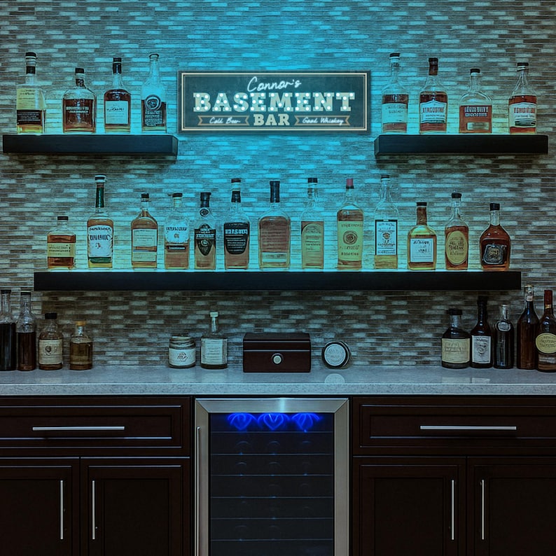 Custom LED Neon Basement Bar Sign: Personalized Man Cave Decor - Etsy