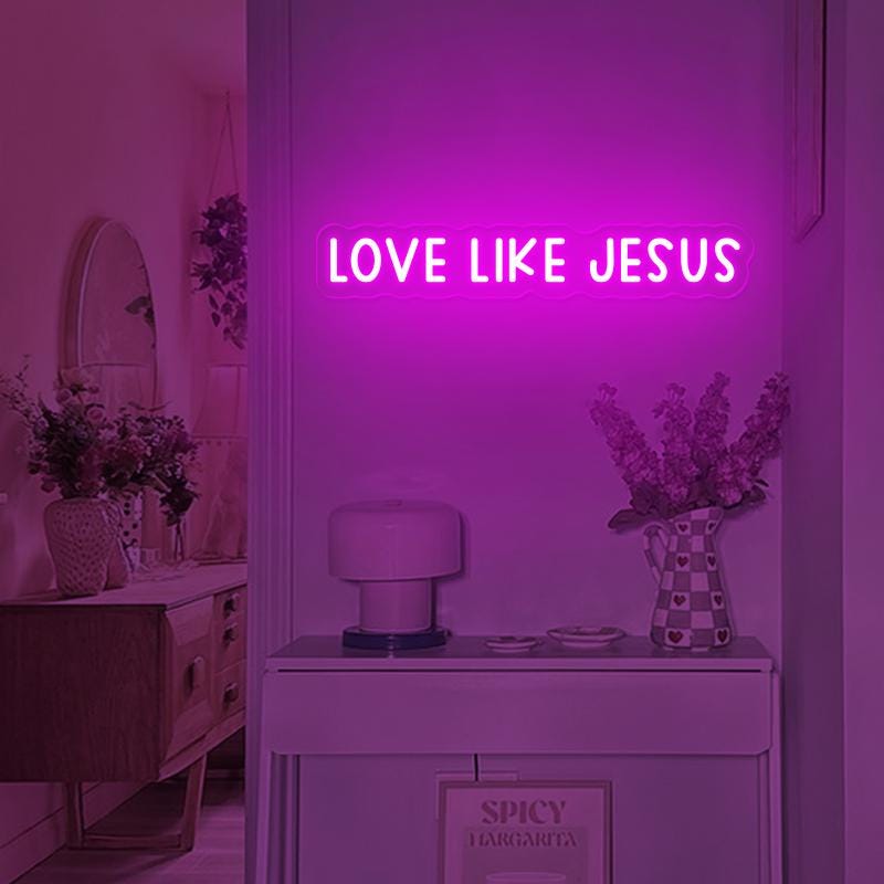 Love Like Jesus LED Neon Sign: Bible Verse Decor - Etsy