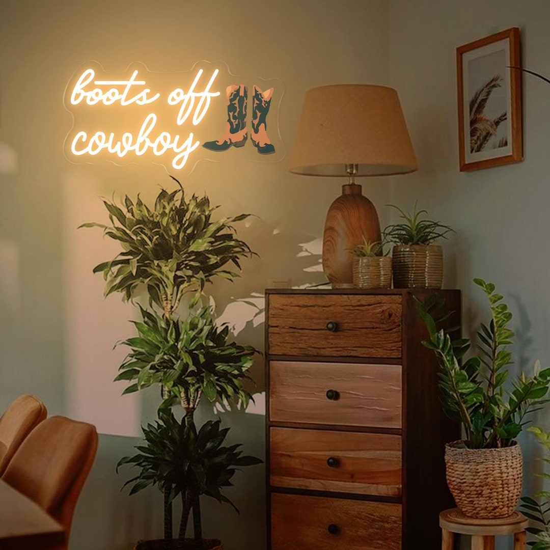 Boots off Neon Sign Wild Western Neon Sign Cowboy Room Wall Decor ...
