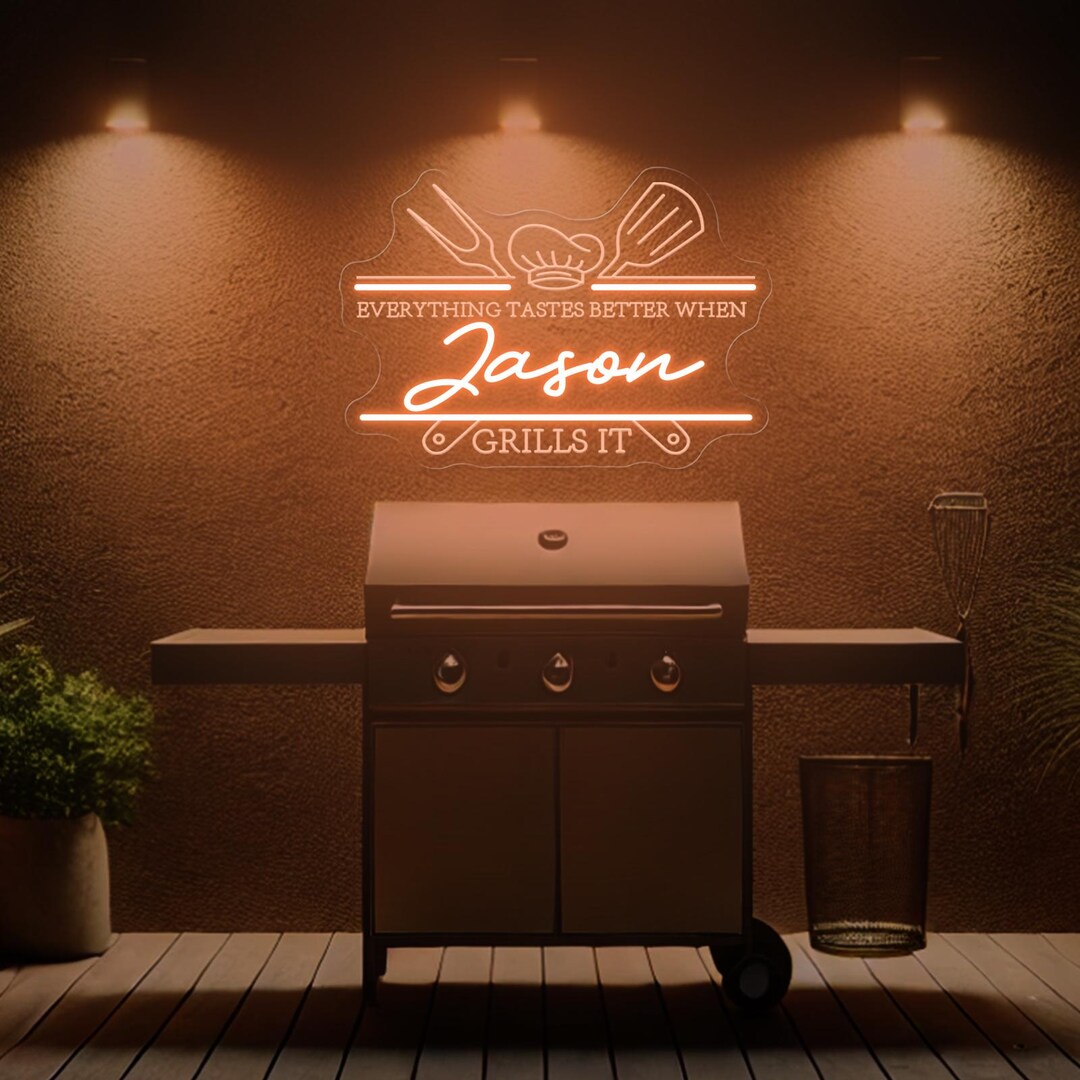 Personalized Barbecue Wall Sign, Custom Outdoor Grill Sign, Barbecue ...