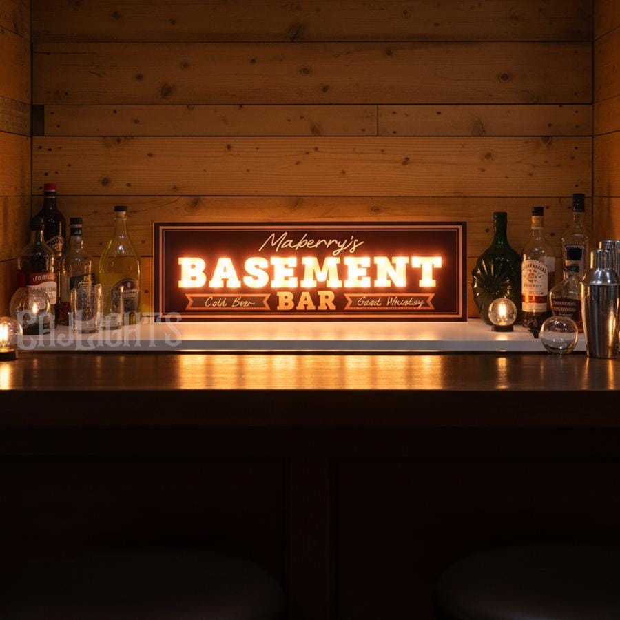 Custom LED Neon Basement Bar Sign: Personalized Man Cave Decor - Etsy