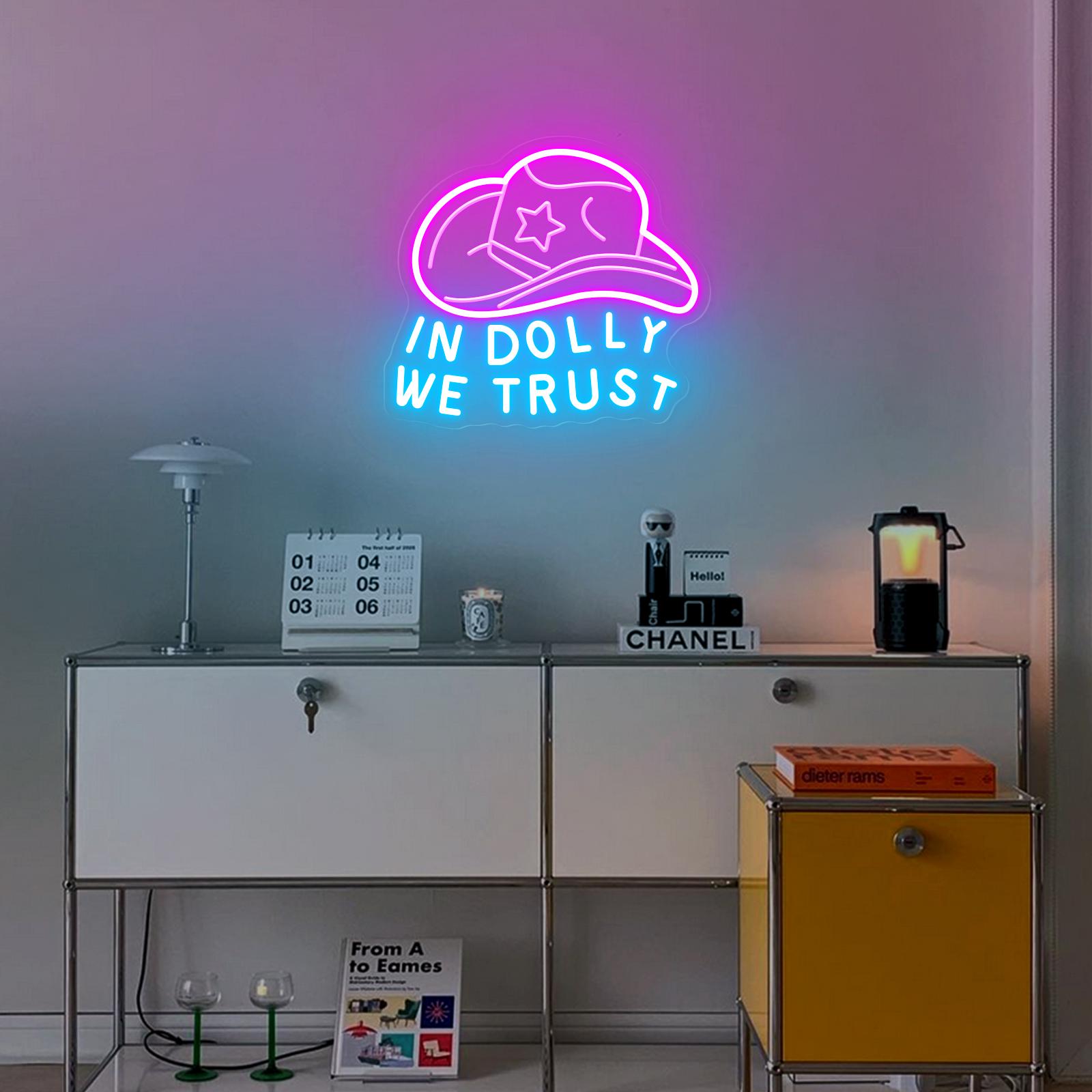 In Dolly We Trust Neon Sign: Custom Western Decor - Etsy
