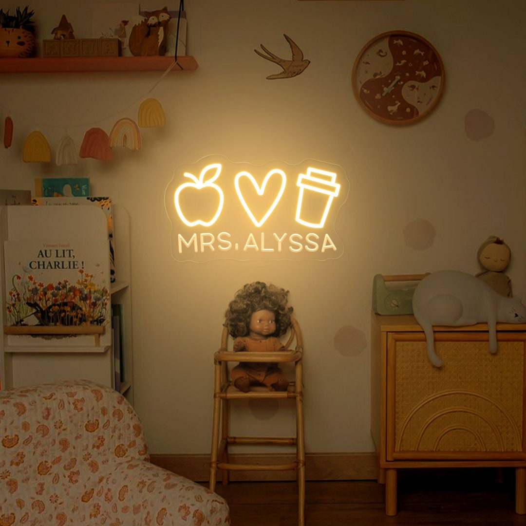 Personalized Teacher Name Neon Sign: Classroom Decor Gift - Etsy