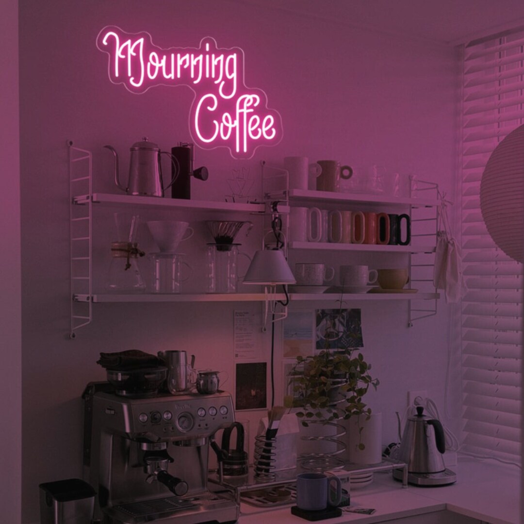 Mourning Coffee Neon Sign Goth Lover Gift Gothic Decor Vintage Font ...